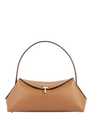 TOTEME T Lock Leather Shoulder Bag - Tan