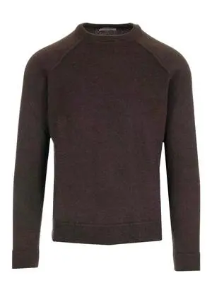 AL DUCA D’AOSTA 1902 Raglan Sleeve Ribbed Trim Sweater - Brown