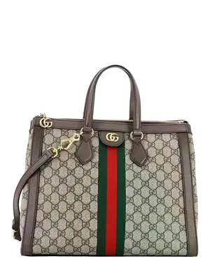 Gucci Ophidia Gg Coated Canvas Medium Tote Bag - Brown