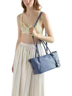 Prada Prada Large Leather Tote Bag Blue
