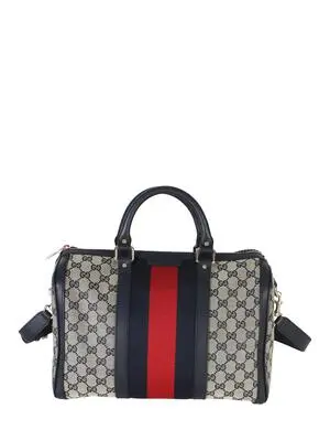 Gucci Gg Supreme Monogram Ophidia Canvas Boston Bag - Blue