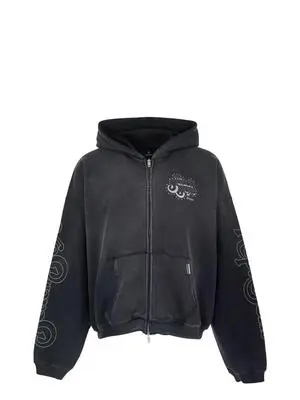 REPRESENT Graphic Print Hooded Sweatshirt - Black
