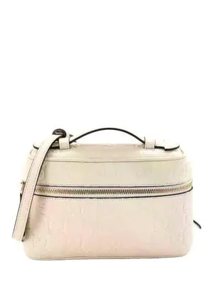 Gucci Gg Embossed Leather Small Shoulder Bag - Neutrals