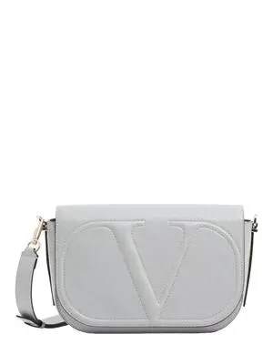 Valentino Garavani Vlogo Walk Nappa Shoulder Bag - Grey