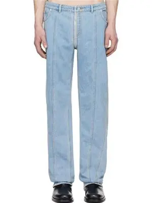 MUGLER Mugler Light Wash Zipper Front Jeans