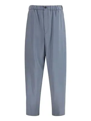 Giorgio Armani Elasticated Wide-leg Trousers - Gray