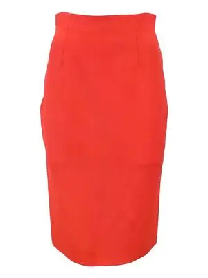 Alexander McQueen Wool Pencil Skirt - Red