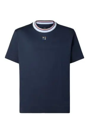 Fendi Regular-fit, Short-sleeved Crew-neck T-shirt - Dark Blue