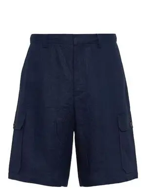 Prada Cargo Shorts With Logo Detail - Blue