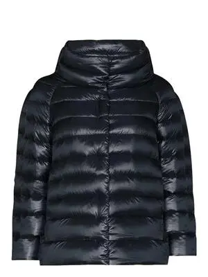 Herno Quilted Down Jacket With High Collar - Black