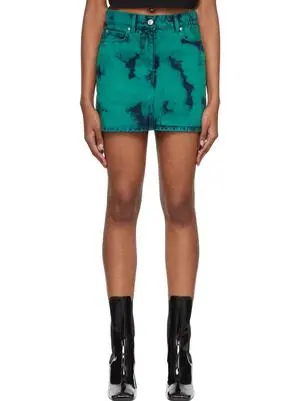 MSGM Tie-dyed Denim Mini Skirt - Multicolor