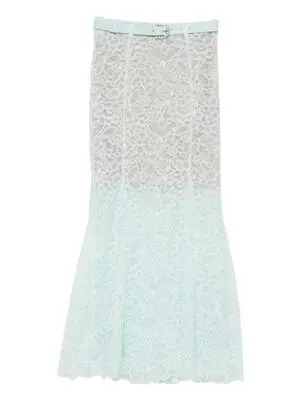 SELF-PORTRAIT Lace Midi Skirt - Mint