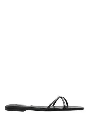 TOTEME Crossover Strap Square Open Toe Sandals - Black
