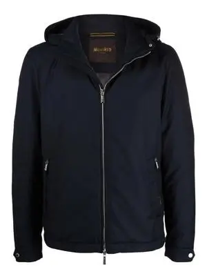 MOORER Long-sleeve Hooded Jacket - Dark Blue