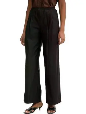 TWINSET Pleated Wide-leg Trousers With Elasticated Waist - Black