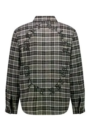 BORN X RAISED Check-pattern Flannel Shirt Jacket - Grey