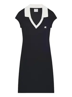 COURREGES Courrèges V-Neck Mini Dress Black