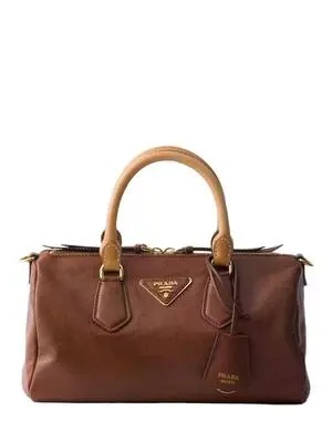 Prada Small Leather Top-handle Bag - Brown