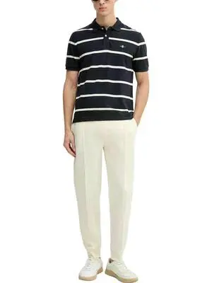 Gant Striped Short-sleeve Polo Shirt - Blue