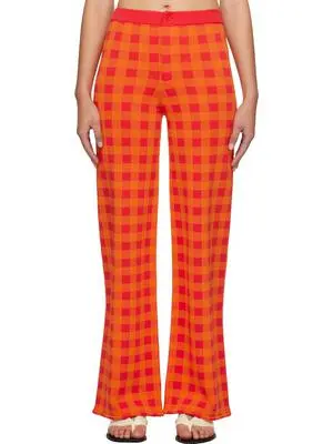 SIMONMILLER Simon Miller Plaid Wide Leg Casual Pants