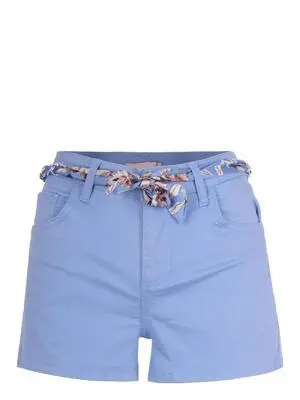 Liu Jo Floral Tie Belted Shorts - Blue