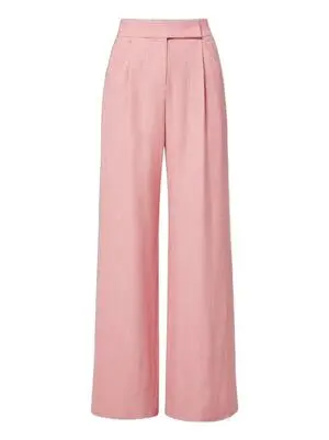 Veronica Beard High-waisted Pleated Wide-leg Trousers - Pink