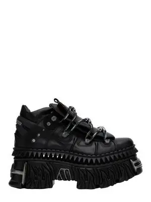 Vetements X New Rock Leather Sneakers - Black
