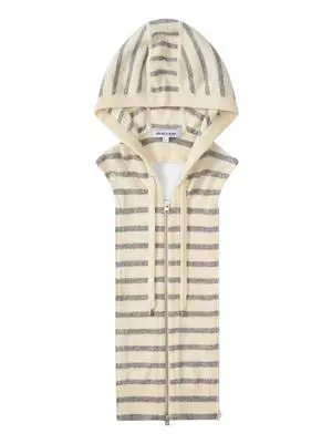 Veronica Beard Hooded Vest With Zipper Closure And Drawstring Details - Marfil
