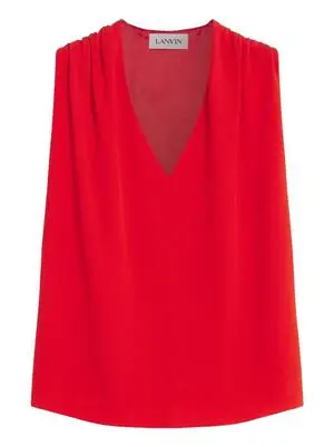 LANVIN V-neck Sleeveless Top - Red