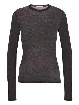 THE ROW Long Sleeve Crewneck Top - Black