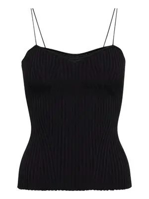 Khaite Ziggy Ribbed Knit Top - Black