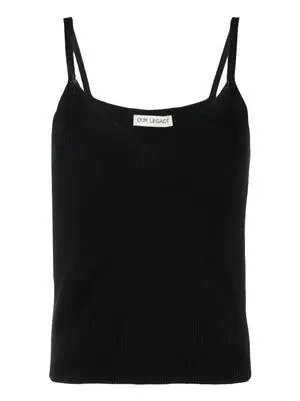 OUR LEGACY Our Legacy Ribbed V-Neck Singlet Top