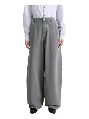 LEMAIRE Snow-wash Tapered Trousers - Gray