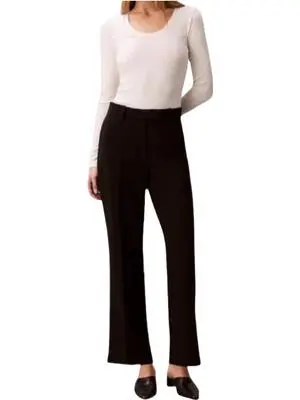 Calvin Klein Tailored Stretch Viscose Blend Pants - Black