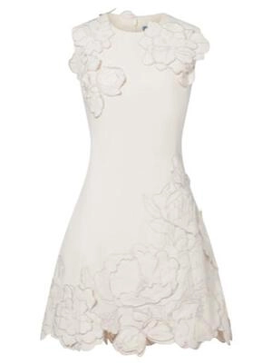 LEO Lin Floral Appliqué Mini Dress - No