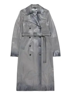 Acne Studios Double-breasted Leather Coat - Gray
