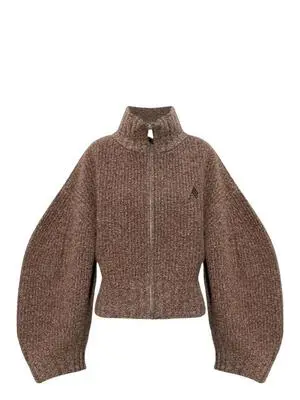 Attico Ribbed Knit Zip-up Cardigan - Multicolor