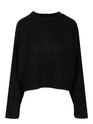 LOULOU STUDIO Cropped Ribbed Sweater - Black