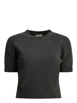 Khaite Khaite Golden Short-Sleeve Knitted Jumper Black