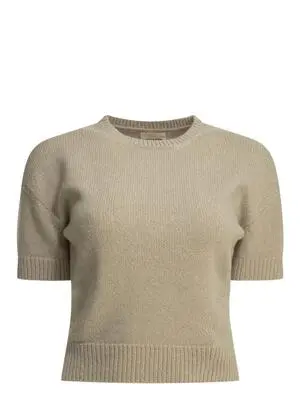 KHAITE Khaite Golden Short-Sleeve Knitted Jumper