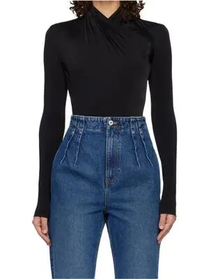 MUGLER Mugler Long Sleeve Draped Top