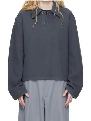 RIER Long-sleeved Polo Shirt - Grey