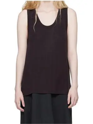 Studio Nicholson Round Neck Vest - Black Grape Purple