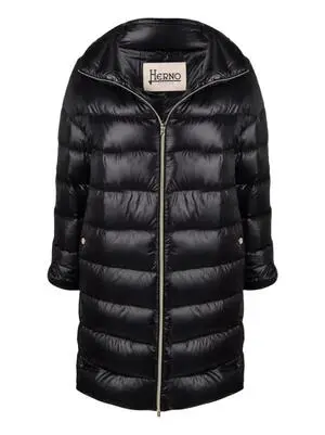 Herno Long-sleeved Down Jacket With Stand Collar - Black
