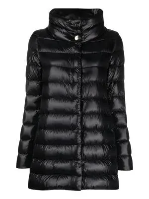 Herno Quilted Down Jacket With Stand Collar - Black