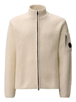 C.P. COMPANY Lens Zip Knitwear - Gauze White