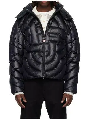 Casablanca Quilted Down Puffer Jacket With Detachable Hood - Black