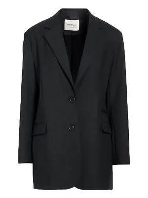OTTOD'AME Charcoal Polyester, Wool, Elastane Blazer - Grey