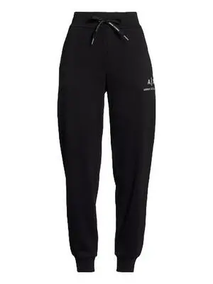 Armani Exchange Cotton French Terry Track Pants With Embroidered Logo - Black