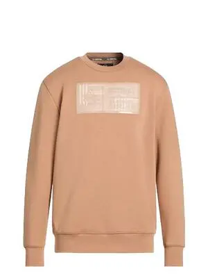 LA MARTINA Crewneck Sweatshirt With Logo Embellishment - Camel